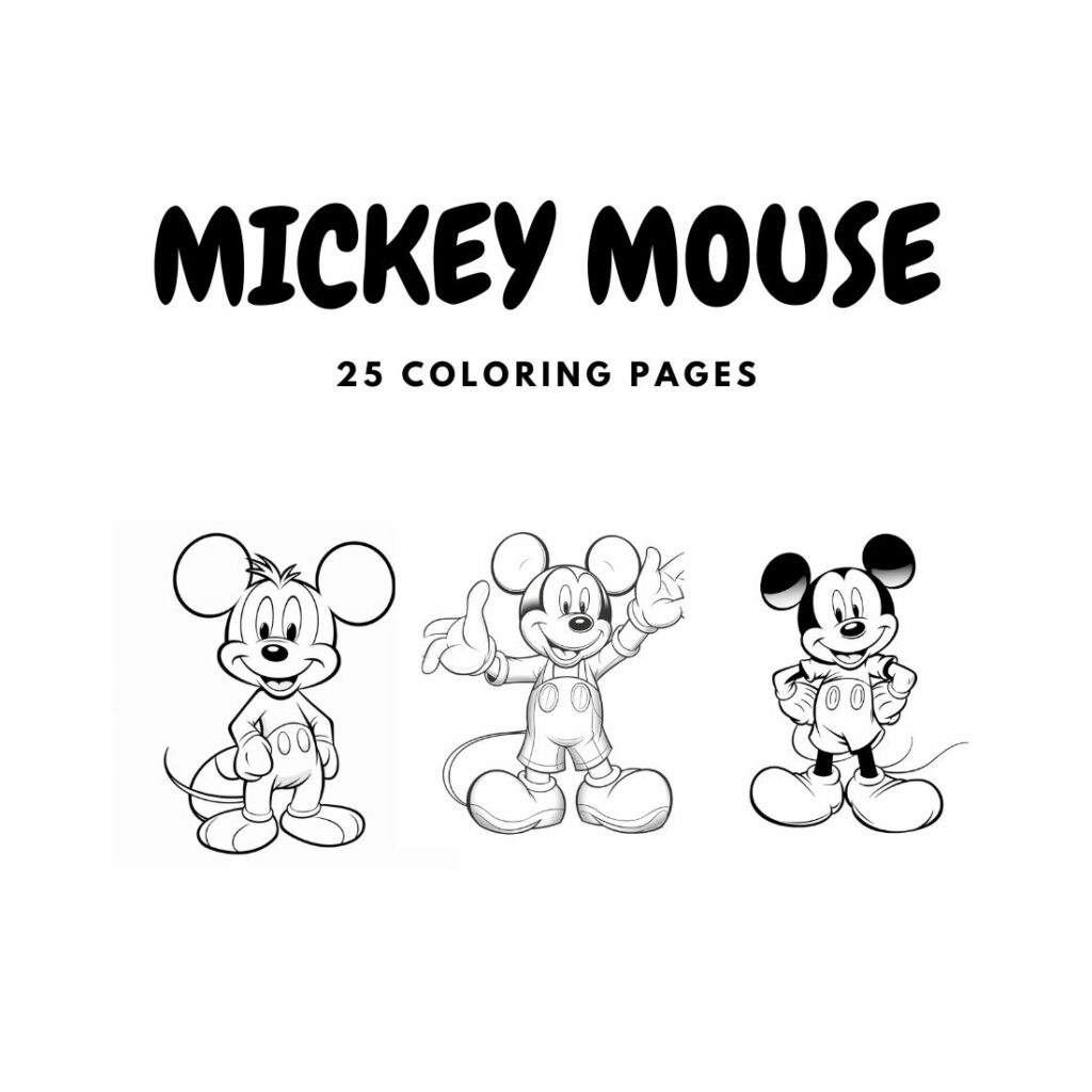 Mickey mouse coloring pages - MasterBundles