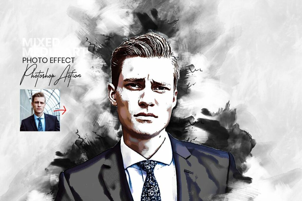 Mixed Media Art Photoshop Actions - MasterBundles