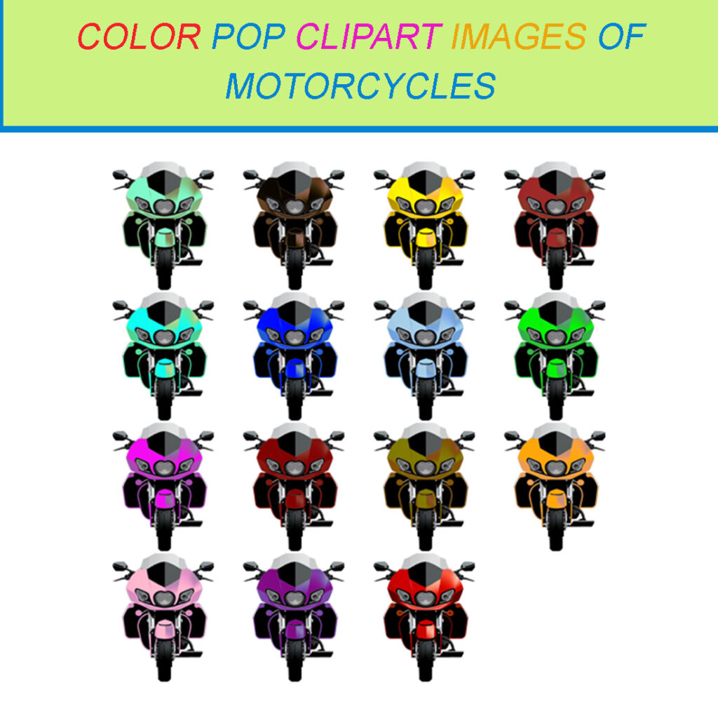 15 COLOR POP CLIPART IMAGES OF MOTORCYCLES - MasterBundles