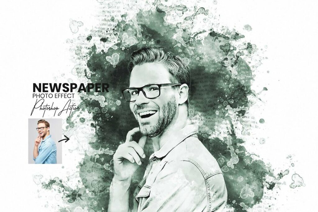 News Paper Ink Art Photoshop Actions - MasterBundles