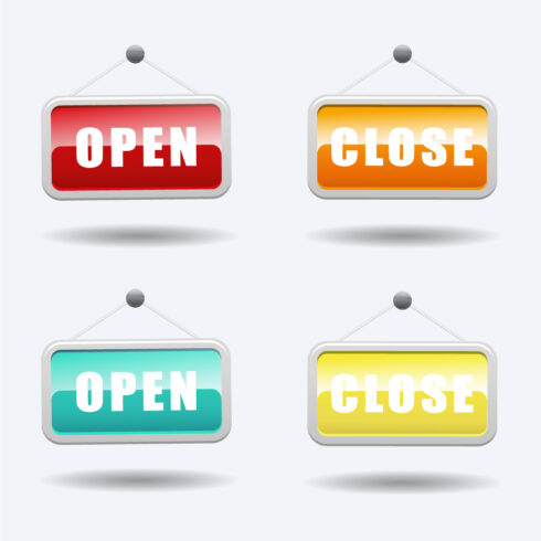 Hanging Open close sign buttons - MasterBundles