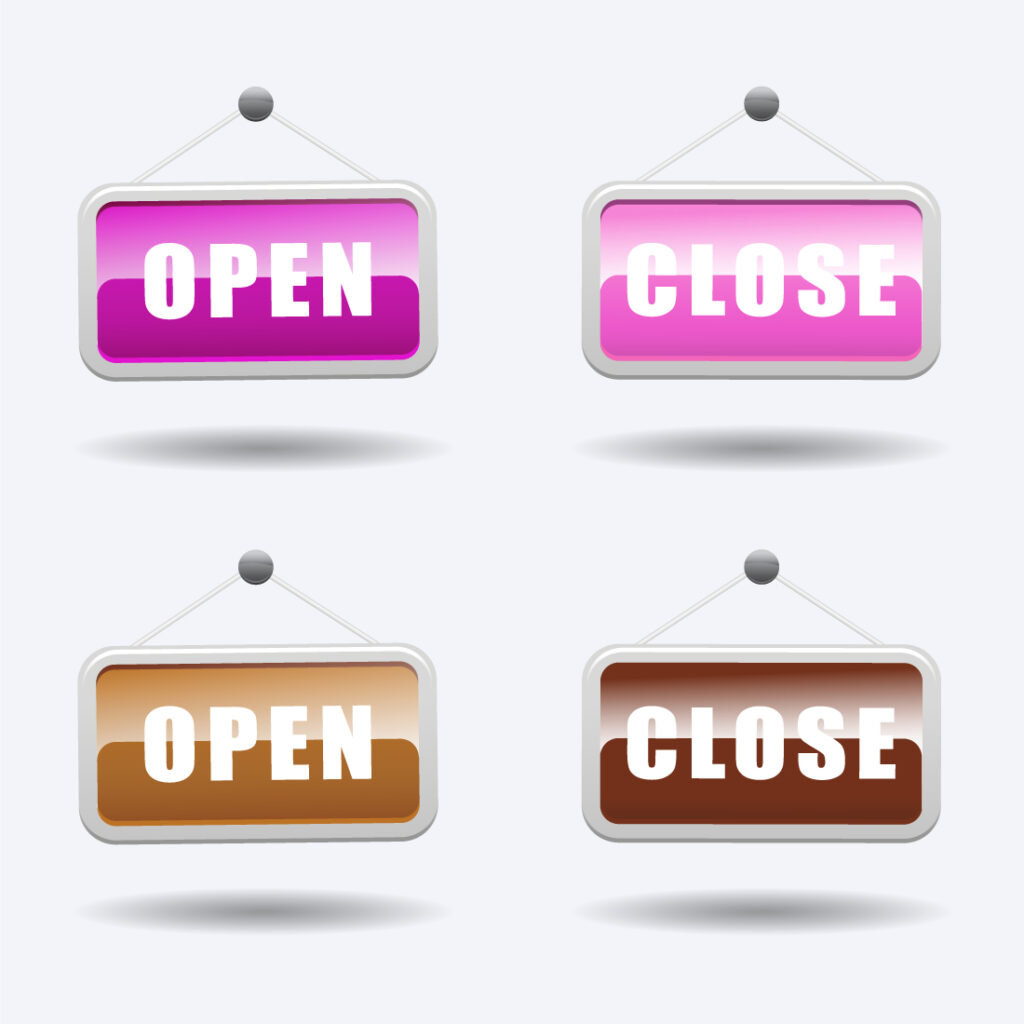 Hanging Open close sign buttons - MasterBundles