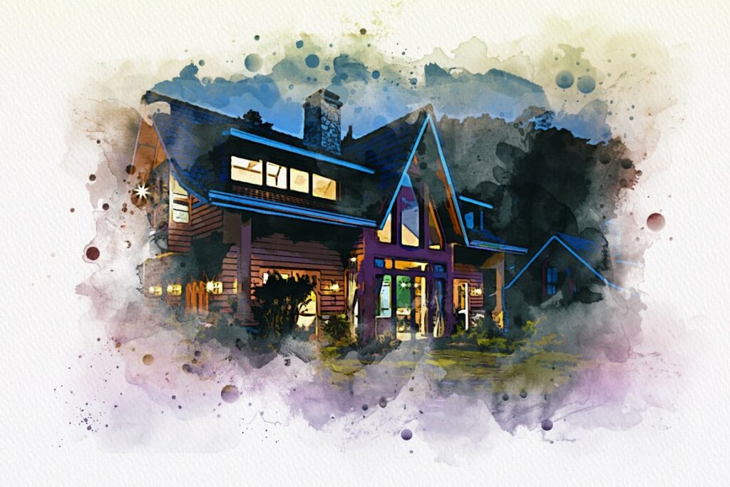 House Watercolor Painting Effect - MasterBundles