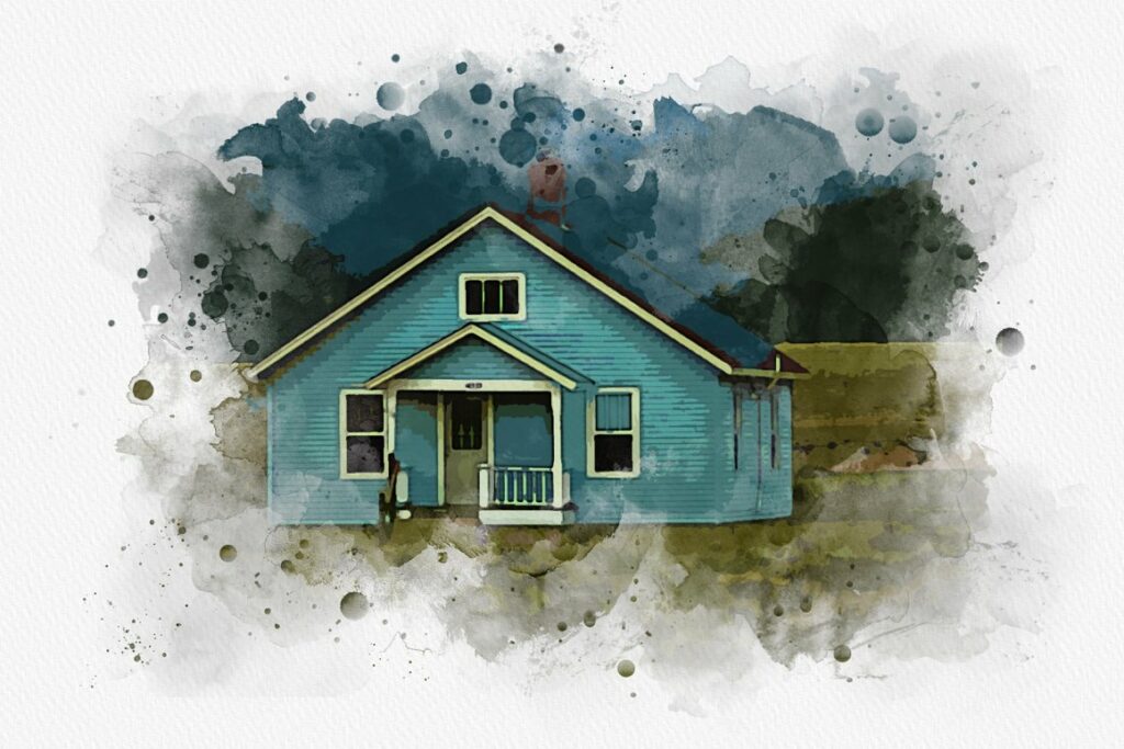 House Watercolor Painting Effect - MasterBundles