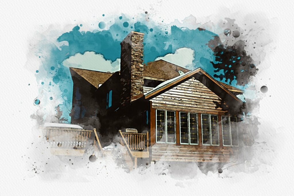 House Watercolor Painting Effect - MasterBundles