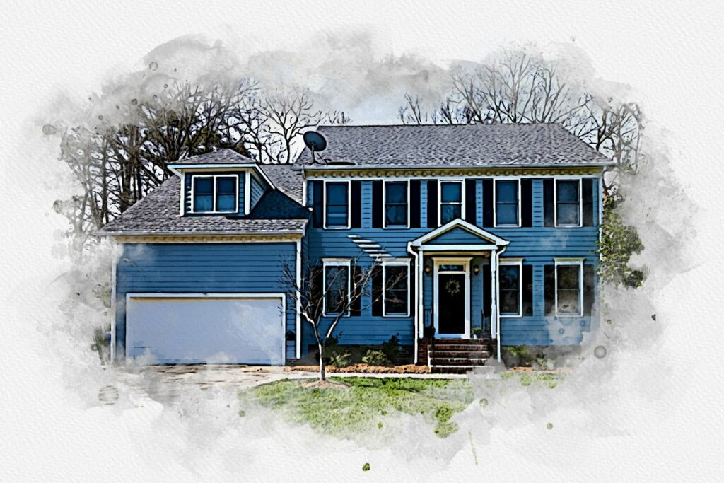 House Watercolor Painting Effect - MasterBundles