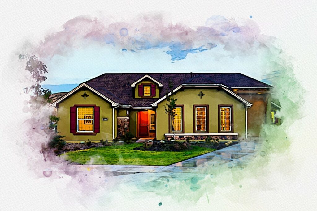 House Watercolor Painting Effect - MasterBundles