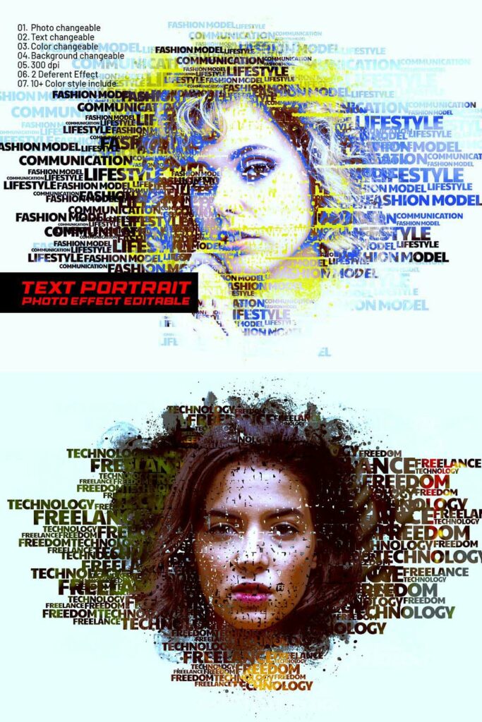 Creative Typographic Portrait Effect - MasterBundles