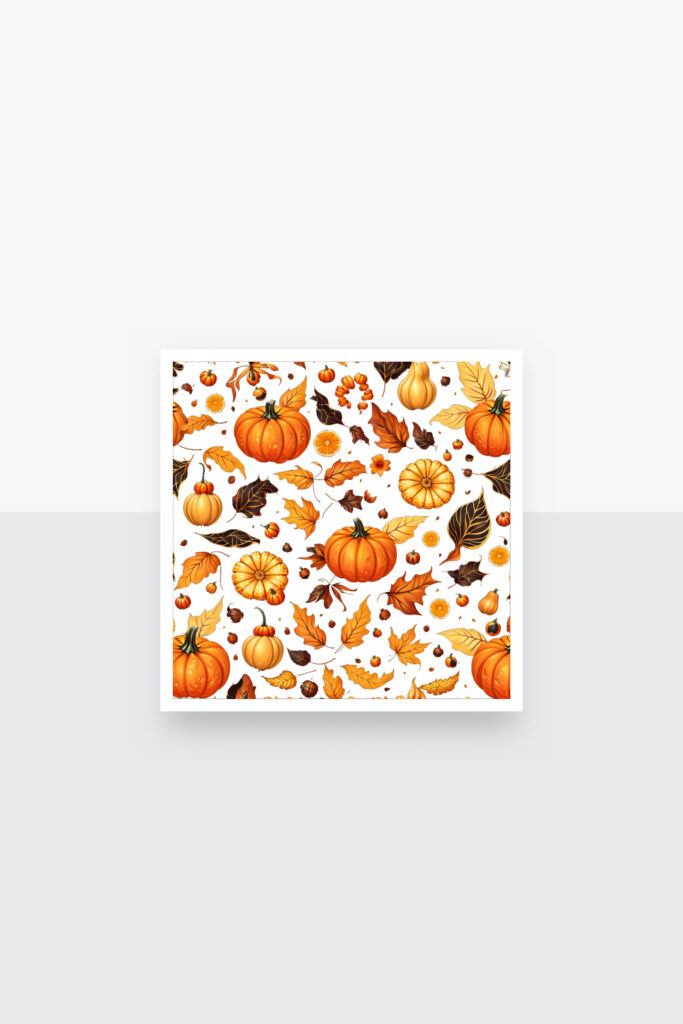 Seamless Autumn Pumpkins fruits Pattern - MasterBundles