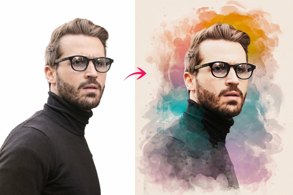 Portrait Photo Painting Template - MasterBundles