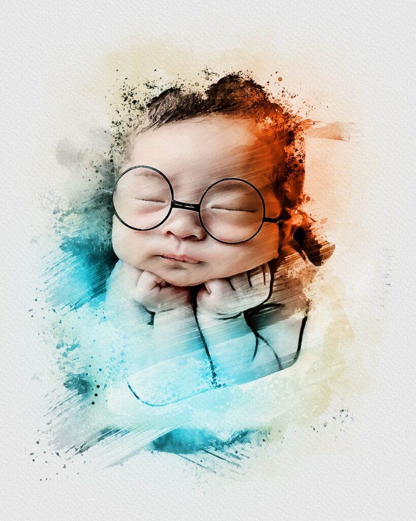 Baby Portrait Paint Photo effect - MasterBundles