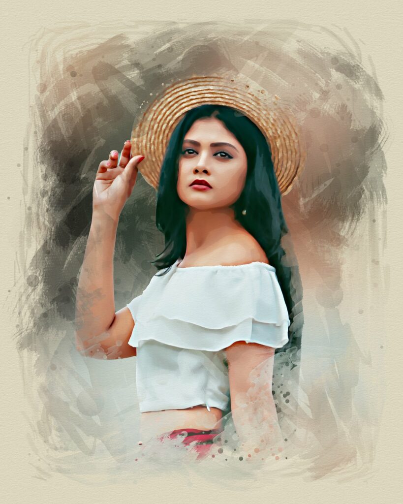 Portrait Photo Painting Template - MasterBundles