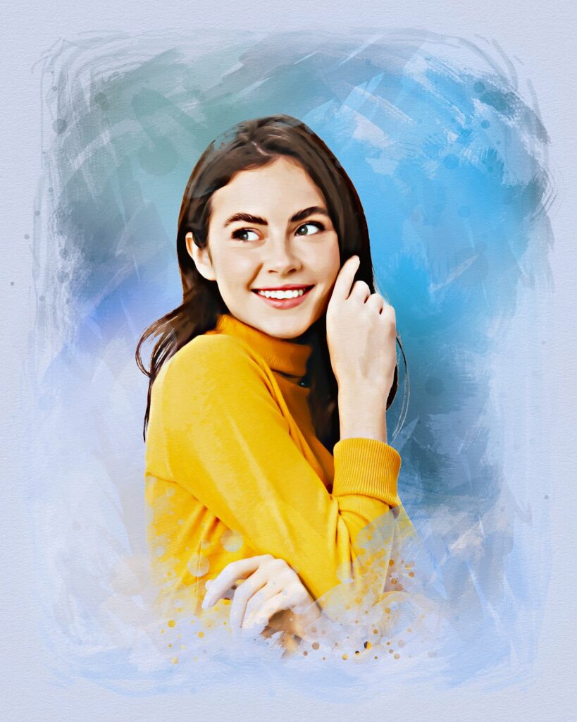 Portrait Photo Painting Template - MasterBundles