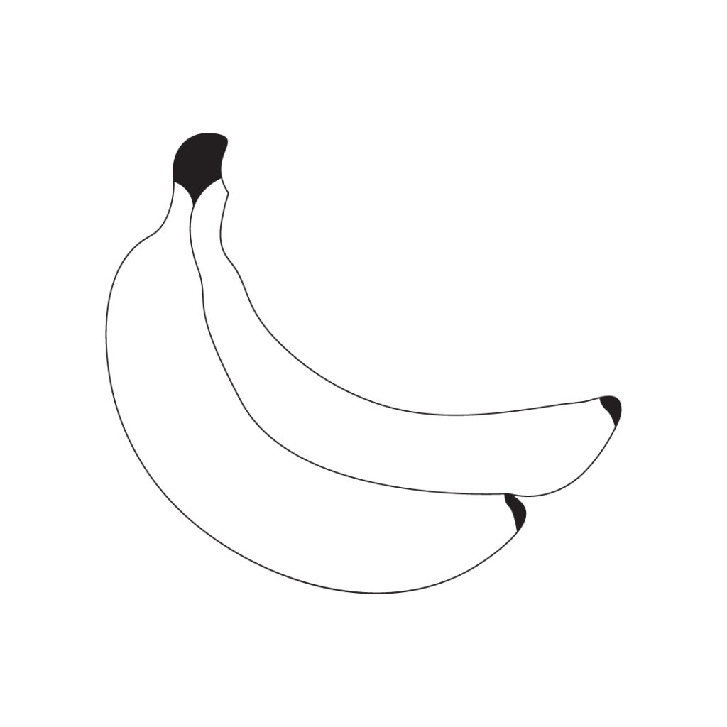 hand drawn banana coloring page for kids - MasterBundles