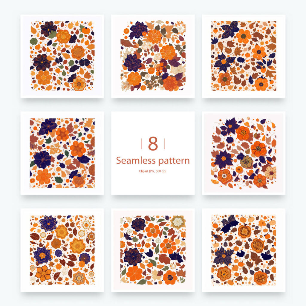 Seamless pattern of autumn fruits - MasterBundles