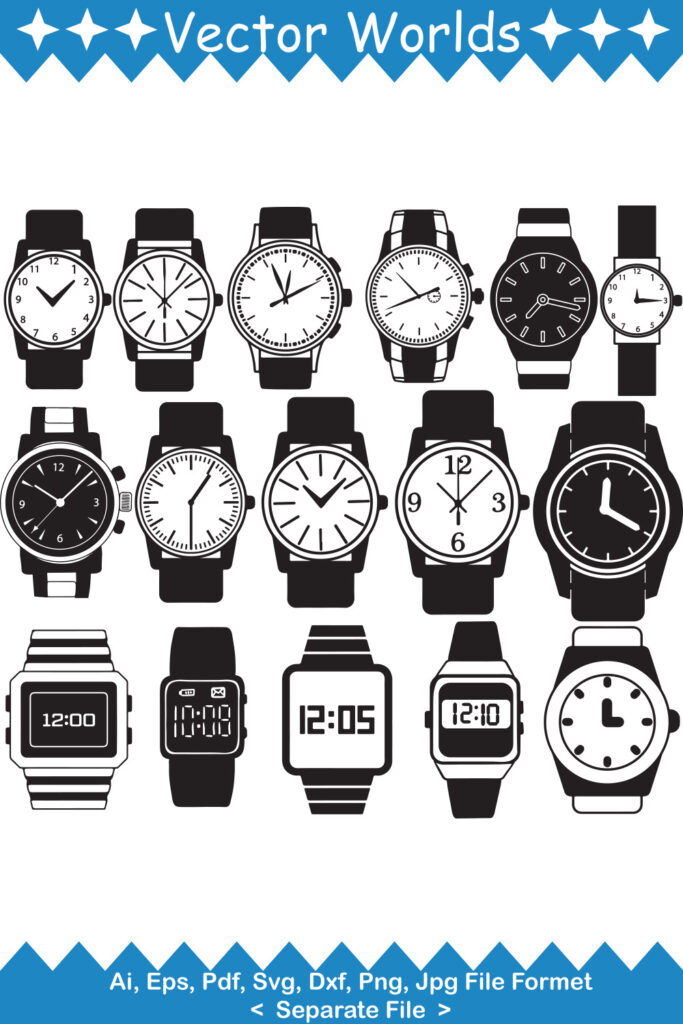 Wrist watch SVG Vector Design - MasterBundles