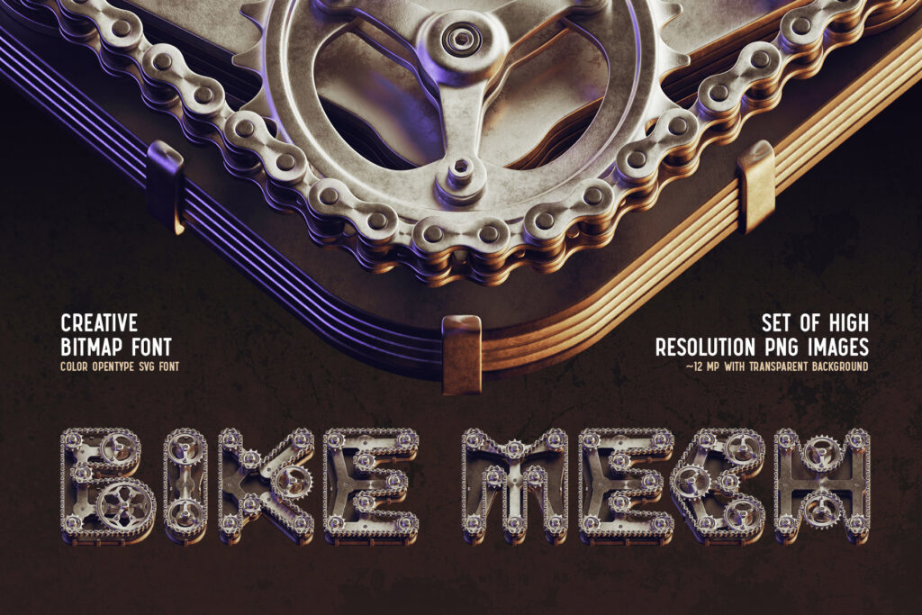 Bike Mech - Color Bitmap Font - MasterBundles