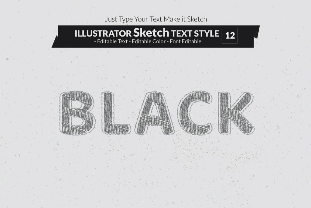 Sketch Text Effect Illustrator - MasterBundles