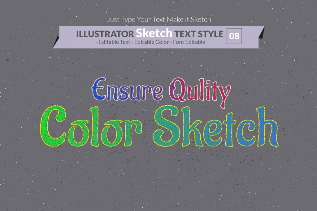 Sketch Text Effect Illustrator - MasterBundles