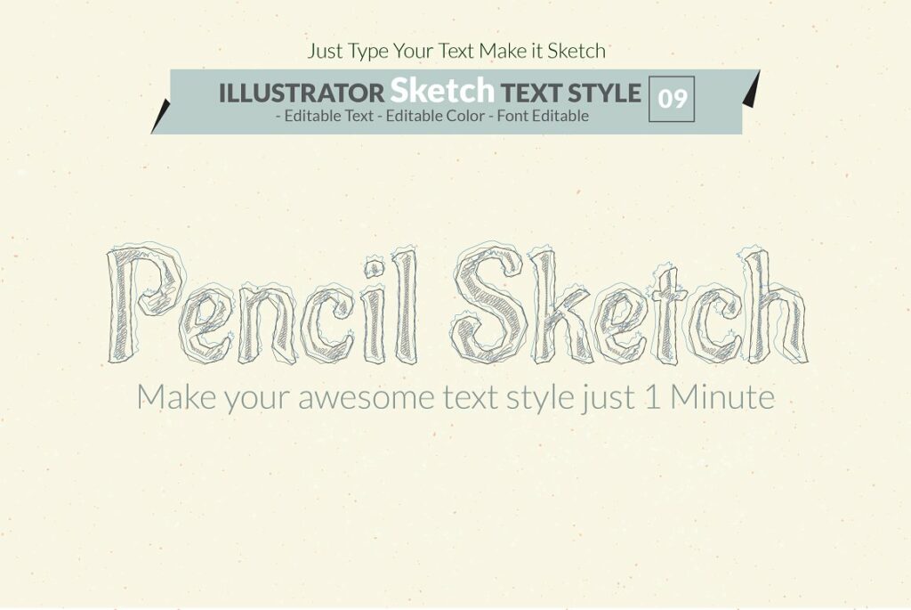 Sketch Text Effect Illustrator - MasterBundles