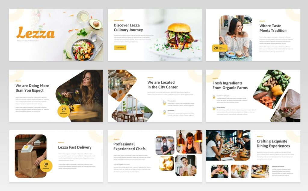 Lezza - Restaurant & Cafe Google Slides Template - MasterBundles