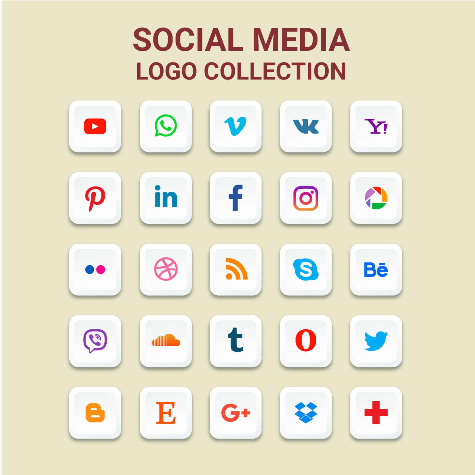 SOCIAL MEDIA LOGO COLLECTION - MasterBundles