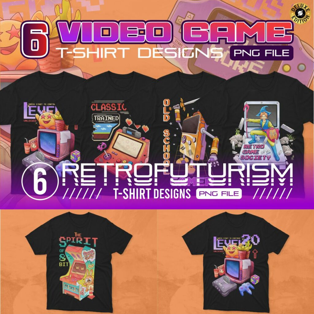Video Game T-shirt Designs Bundle, Gaming T shirt Designs - MasterBundles