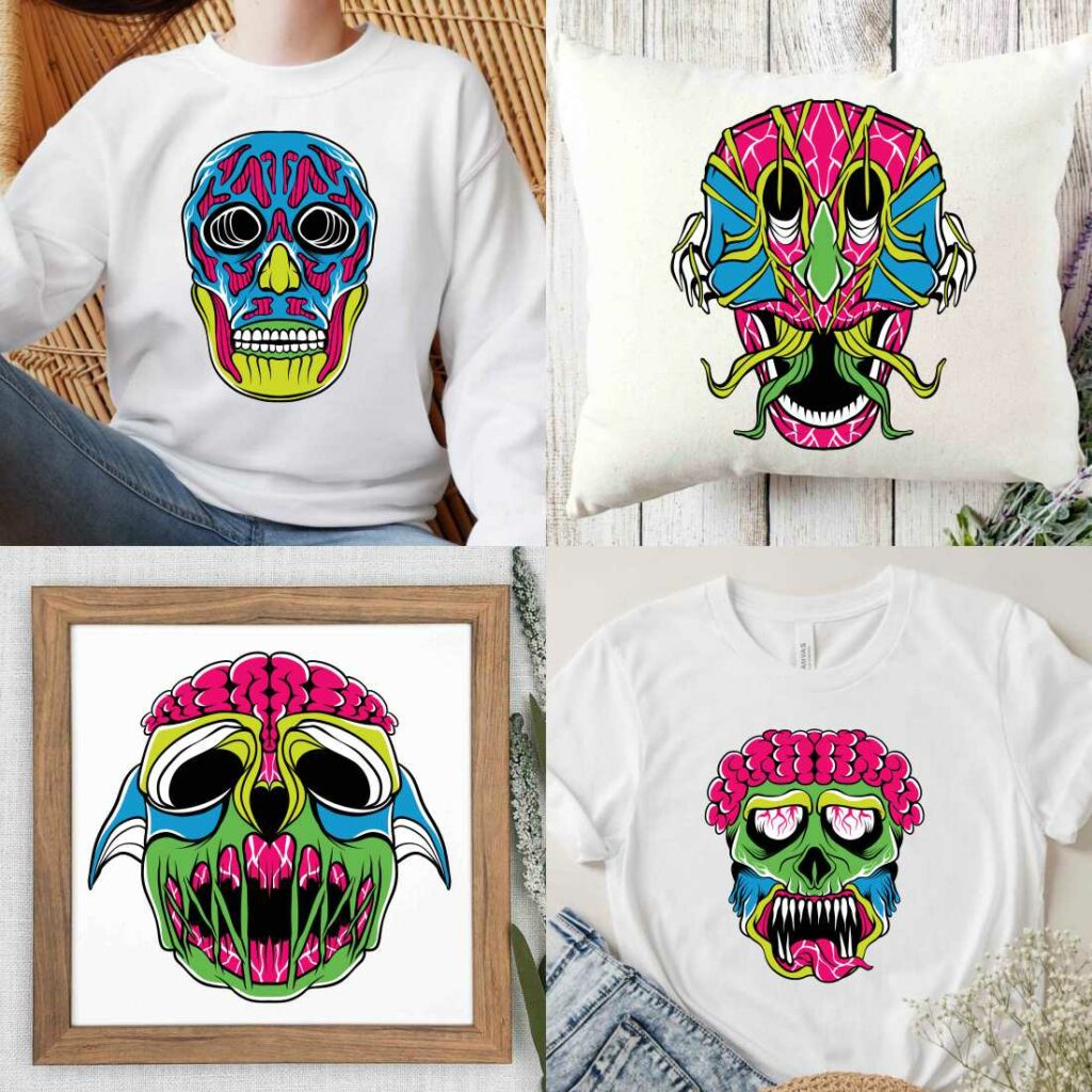 Spooky Halloween Monster Creatures Character Designs Bundle - MasterBundles