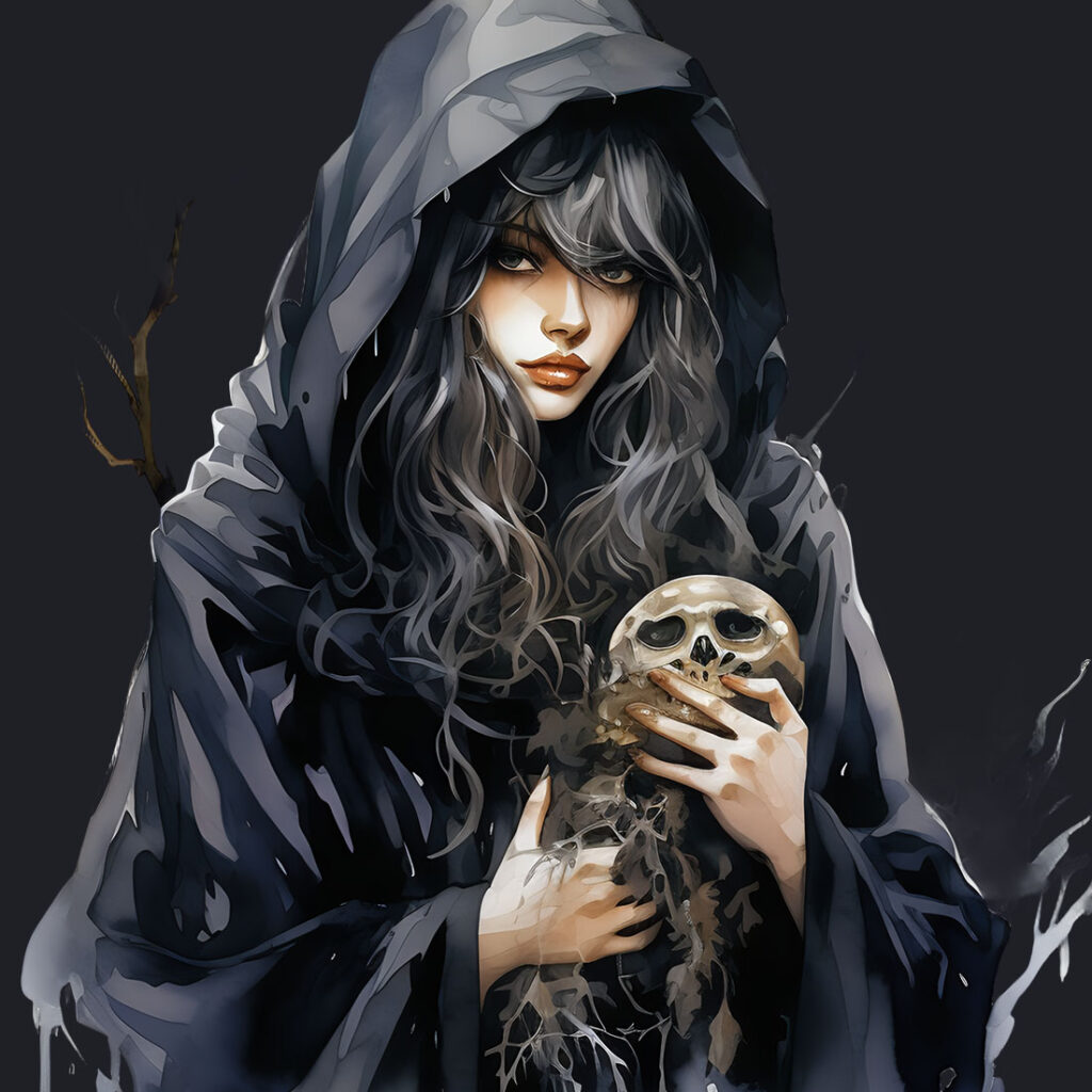 Halloween Gothic Witch Girls PNG Watercolor Clipart Bundle, Mystic ...