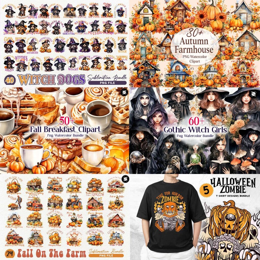 Autumn Fall Halloween Sublimation Designs Bundle - MasterBundles
