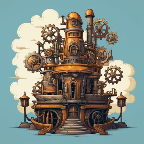 Steampunk game illustrations - MasterBundles