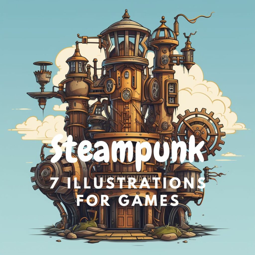 Steampunk game illustrations - MasterBundles