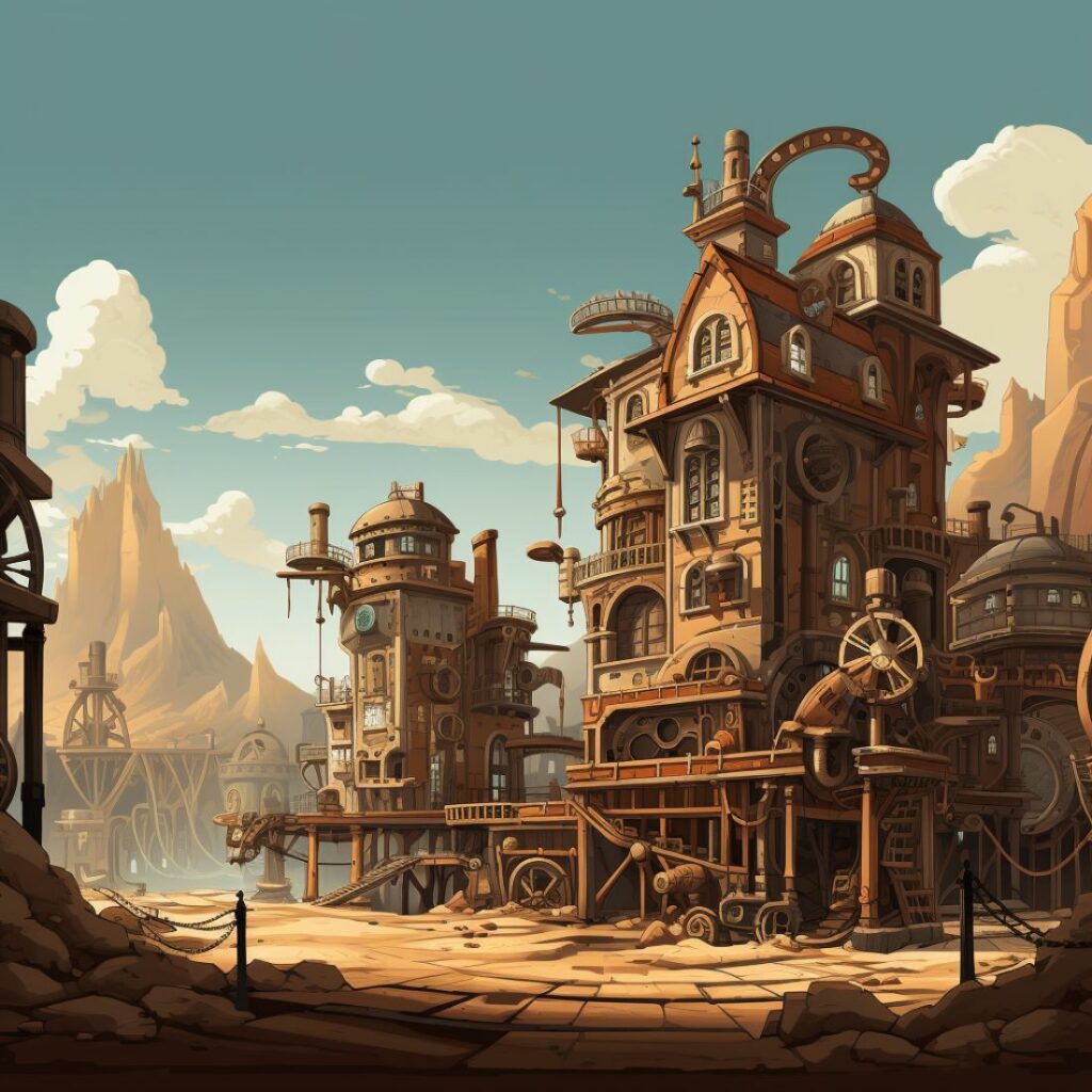 Steampunk game illustrations - MasterBundles