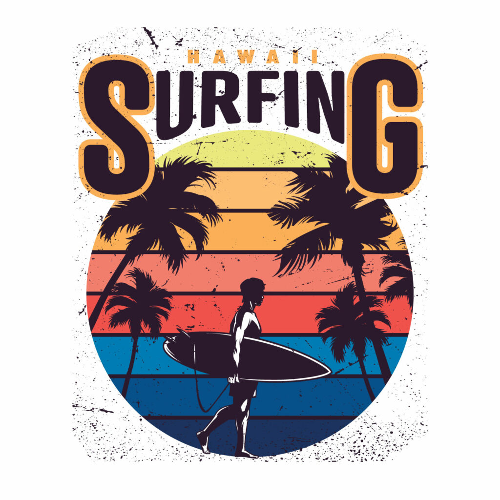 Tropical Beacj Surfing T-Shirt - MasterBundles