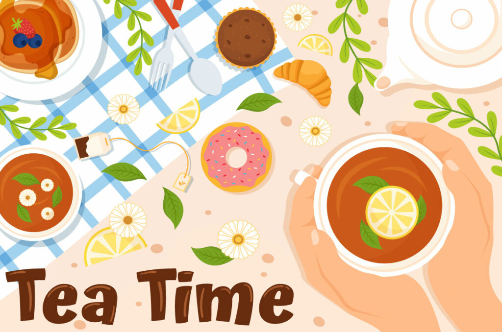 14 Tea Time Vector Illustration - MasterBundles
