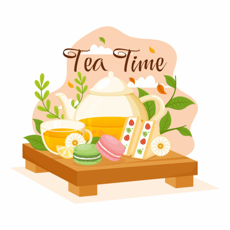 14 Tea Time Vector Illustration - MasterBundles
