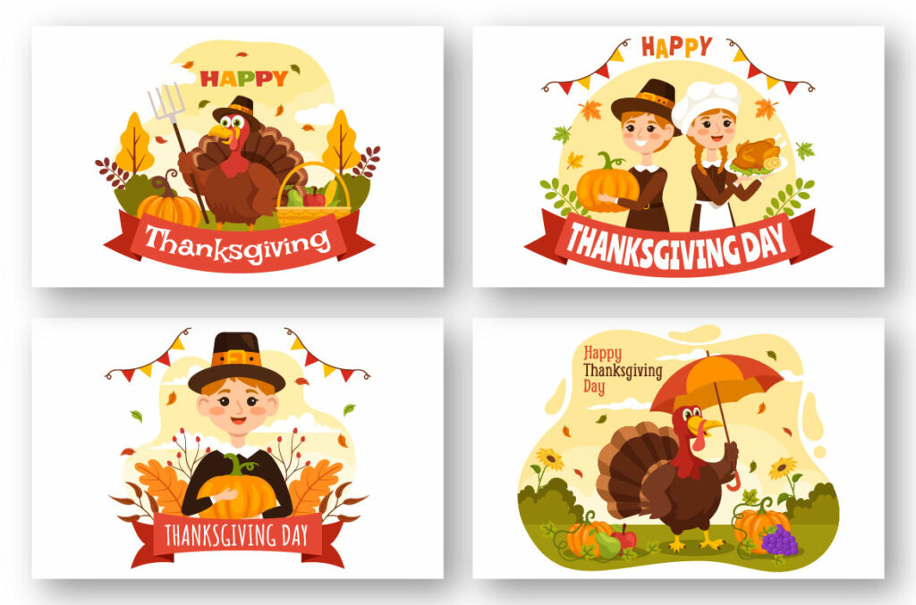 30 Happy Thanksgiving Day Illustration - MasterBundles