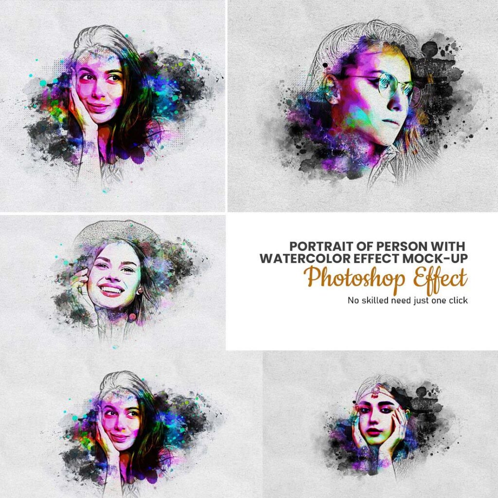 Portrait of person watercolor effect - MasterBundles