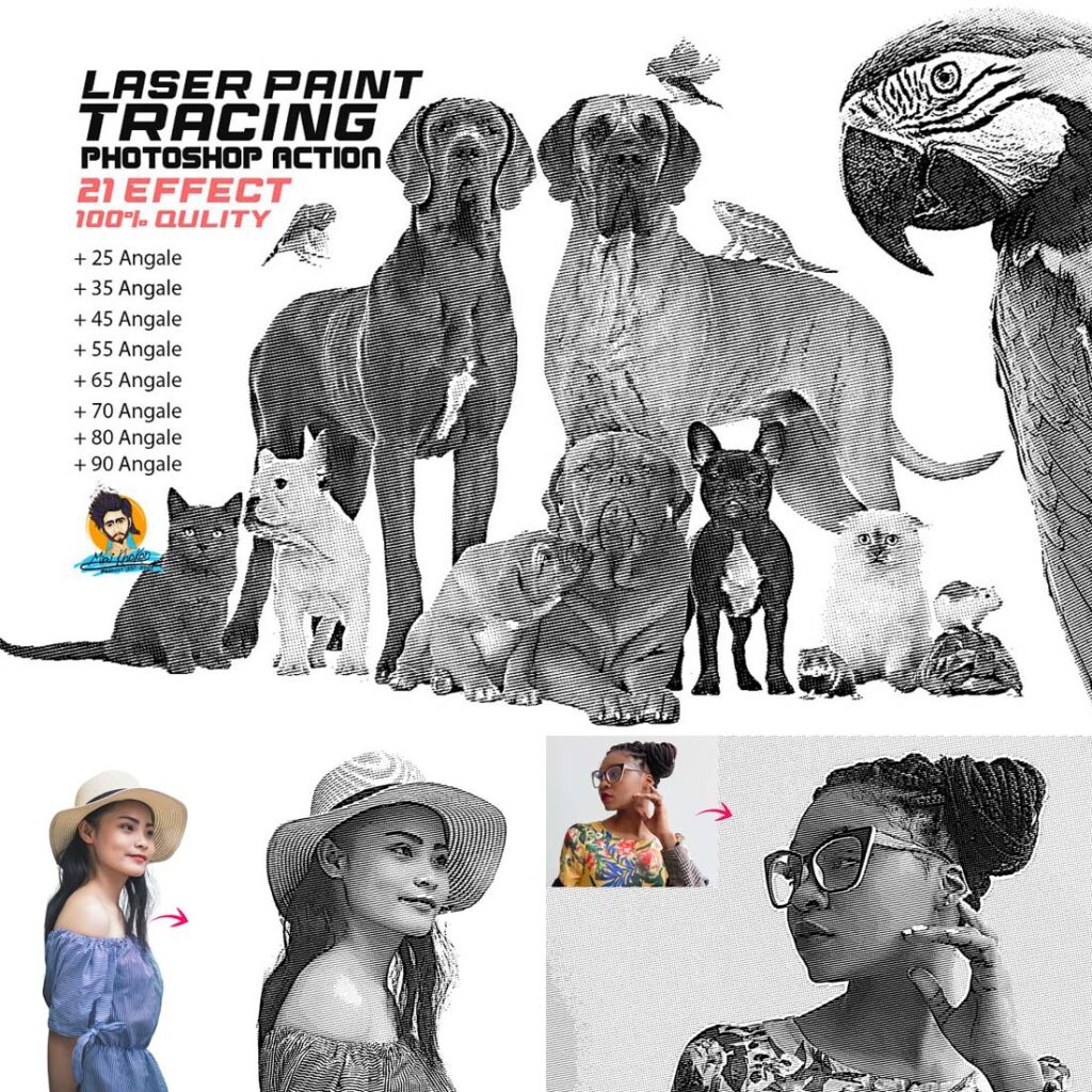 Laser Paint line art Vector Tracing - MasterBundles