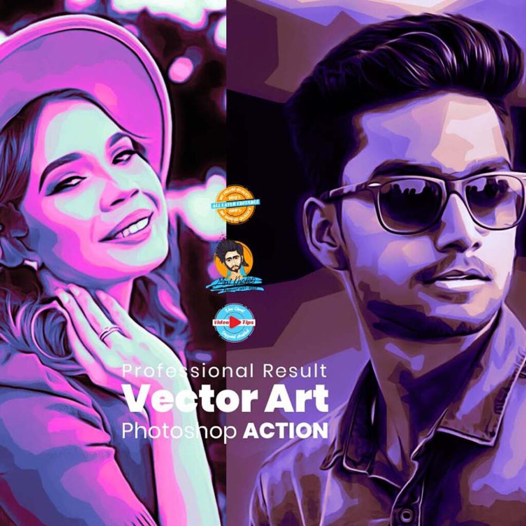 Vector Art Photoshop Action - MasterBundles
