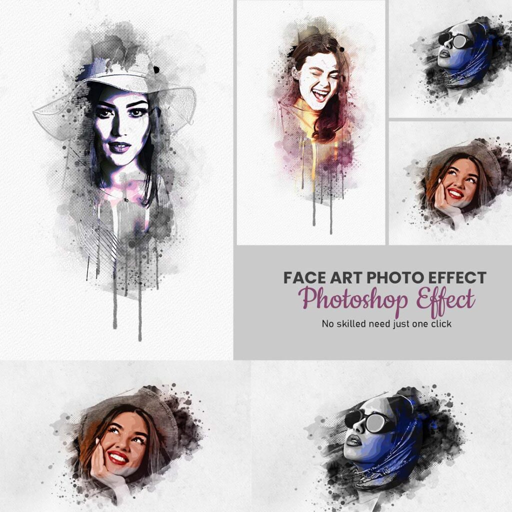 Face Art Photo Effect Template - MasterBundles