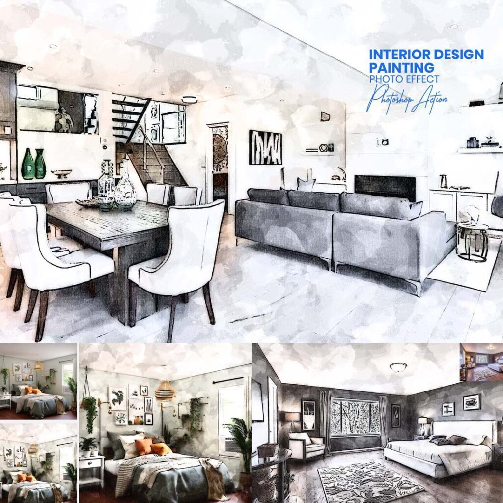 Interior Design Painting Effect - MasterBundles