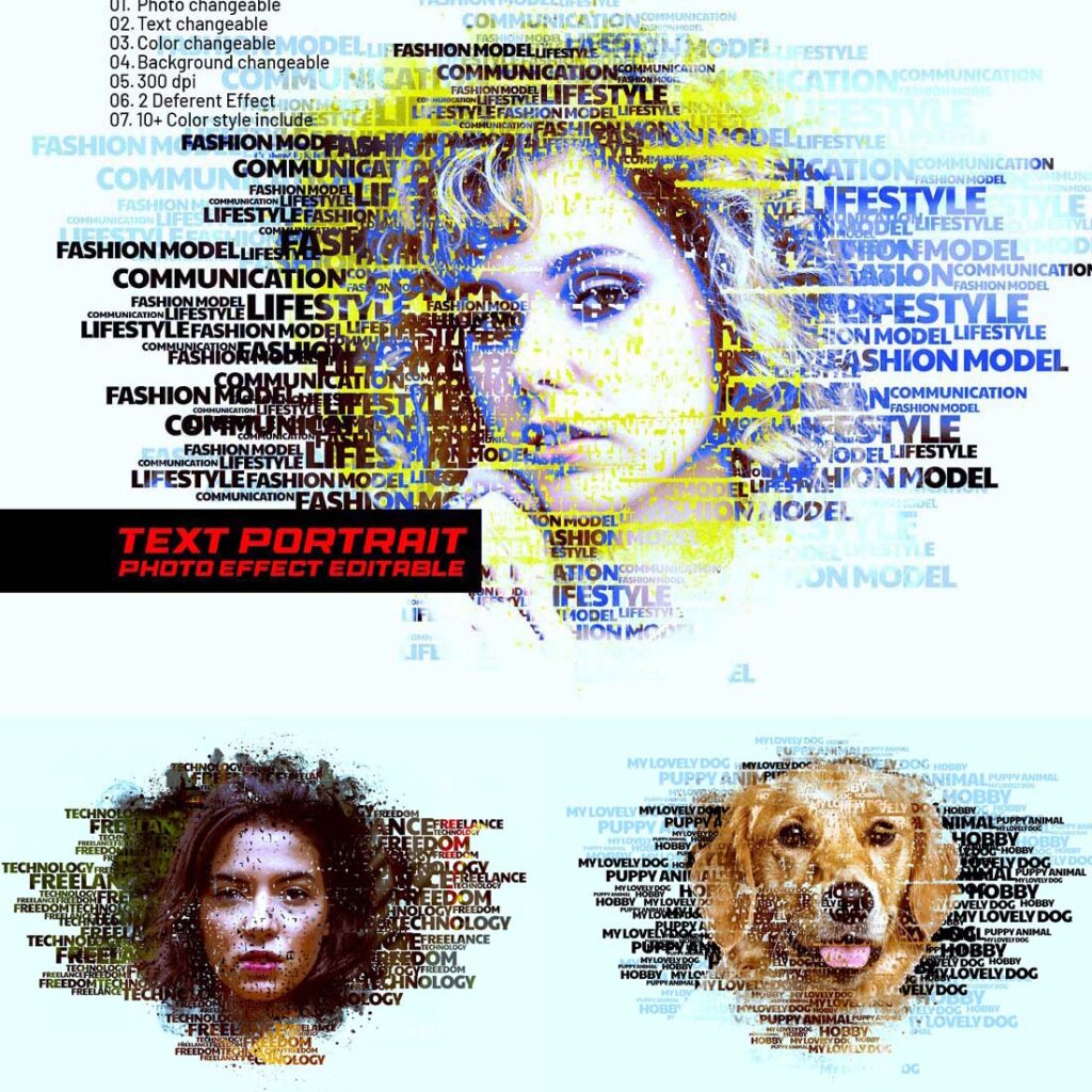 Creative Typographic Portrait Effect - MasterBundles