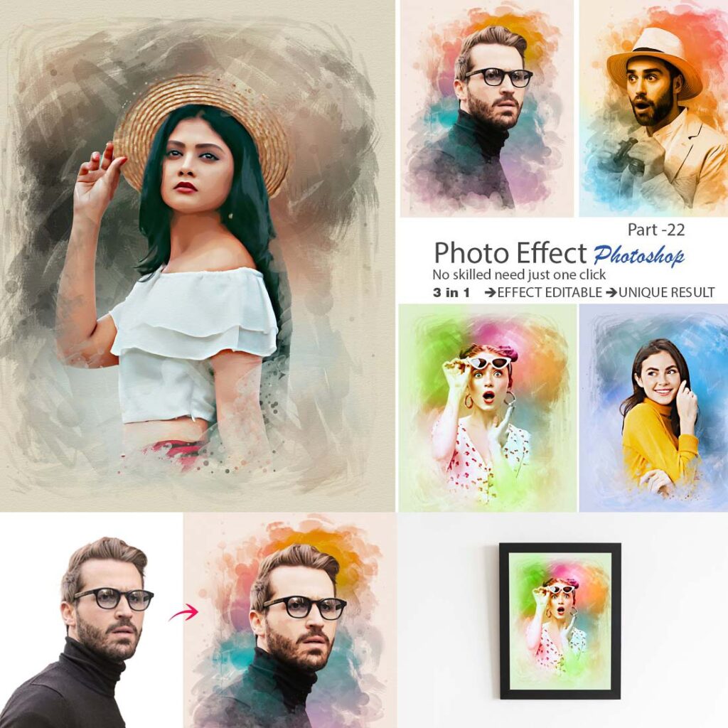 Portrait Photo Painting Template - MasterBundles