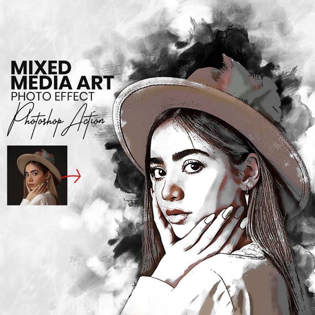 Mixed Media Art Photoshop Actions - MasterBundles