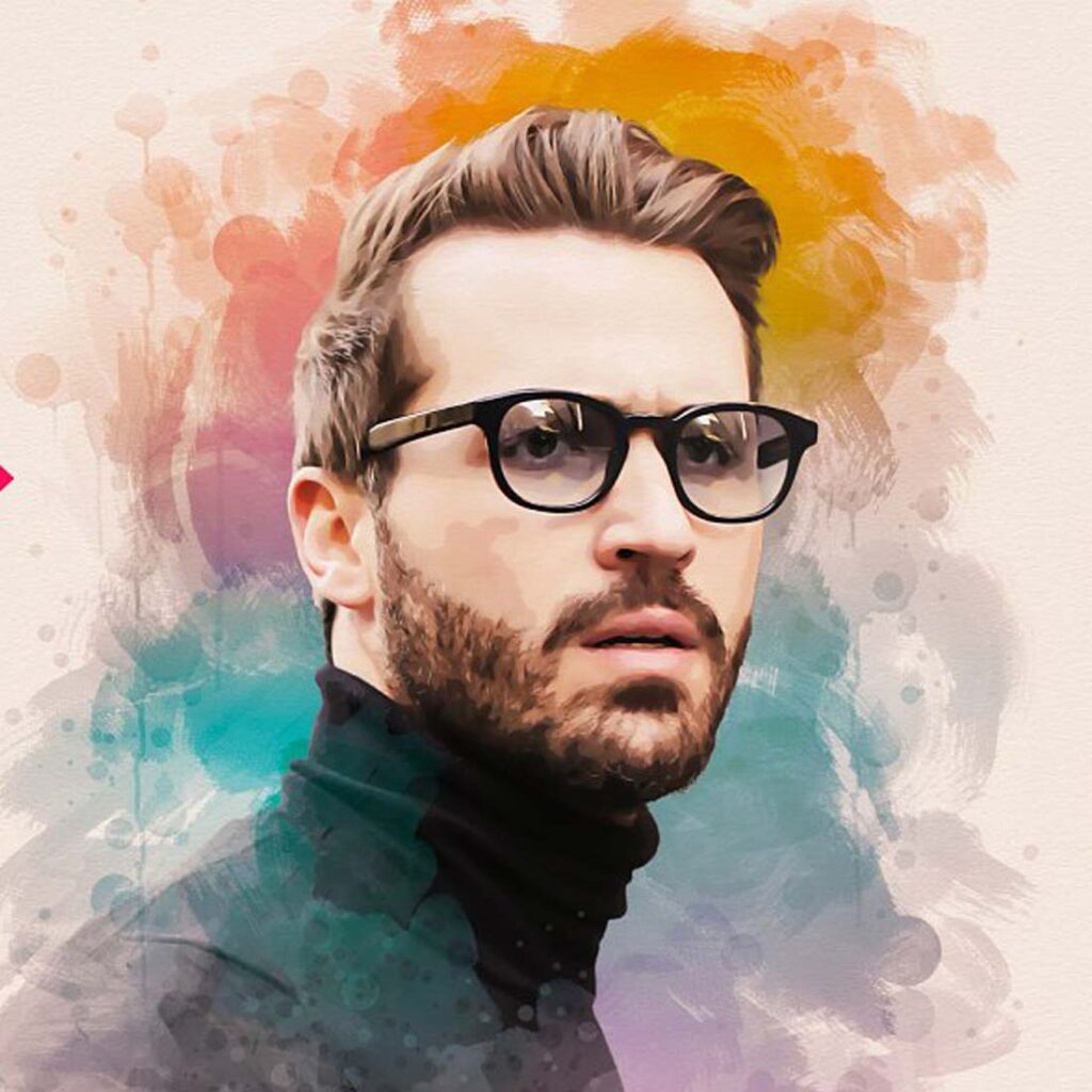 Portrait Photo Painting Template - MasterBundles