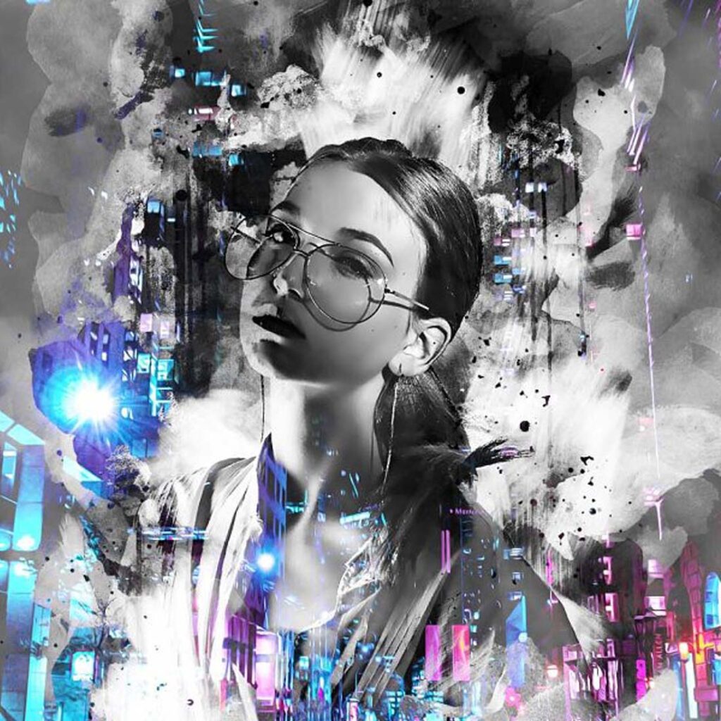 Watercolor Double Expose Painting - MasterBundles