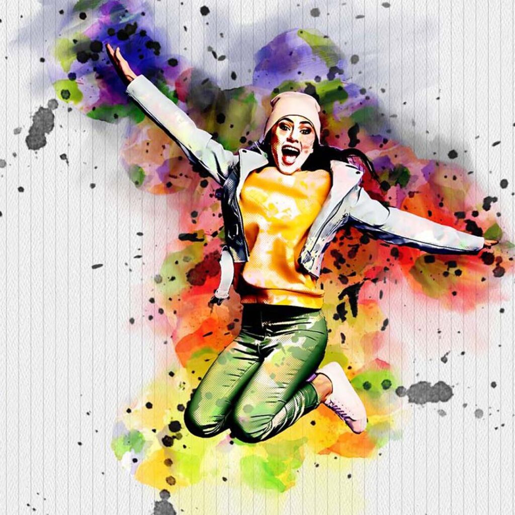 Watercolor ink Drop Photoshop Action - MasterBundles