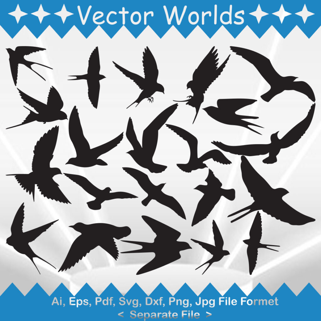 Swallow Birds SVG Vector Design - MasterBundles