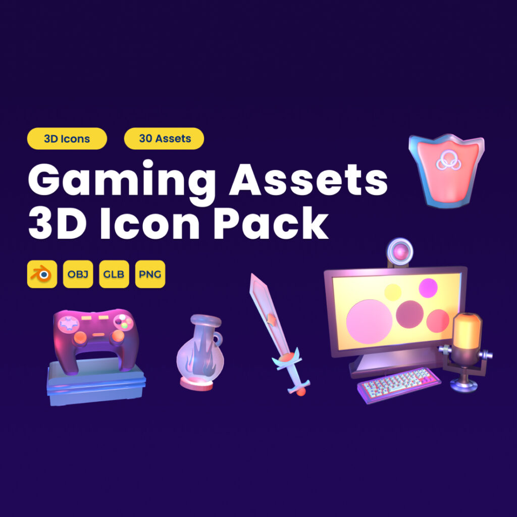 Gaming Asset 3D Icon Pack Vol 5 - MasterBundles